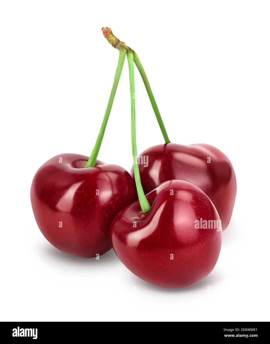 red sweet cherry isolated on white background with clipping path and ...