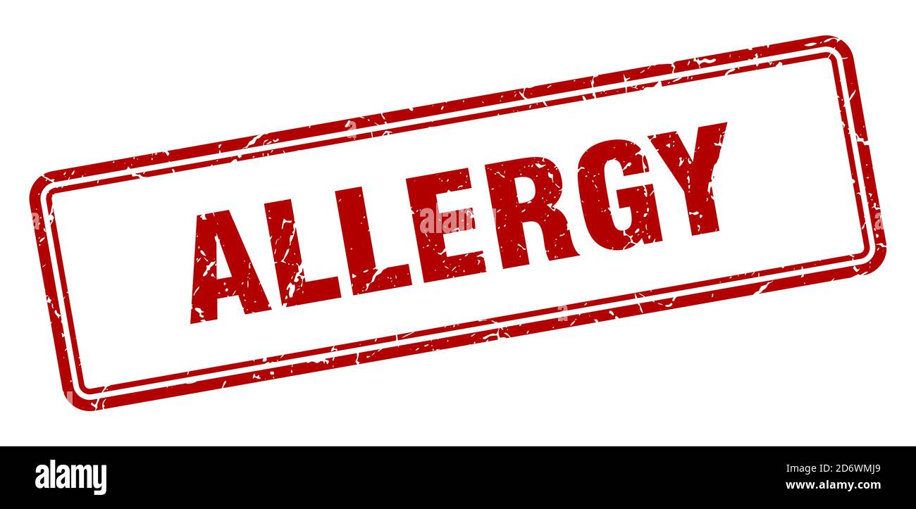 allergy stamp. square grunge sign isolated on white background Stock ...