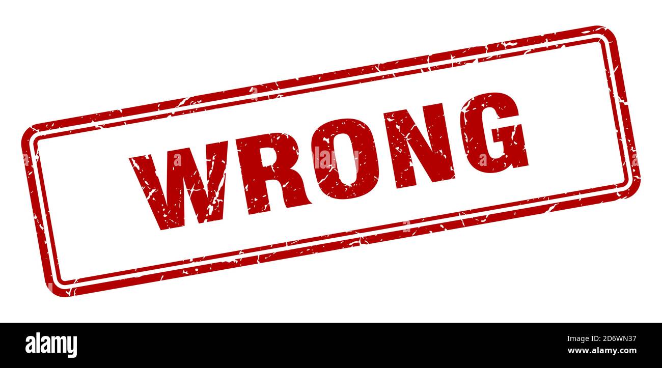wrong stamp. square grunge sign isolated on white background Stock Vector Image & Art - Alamy