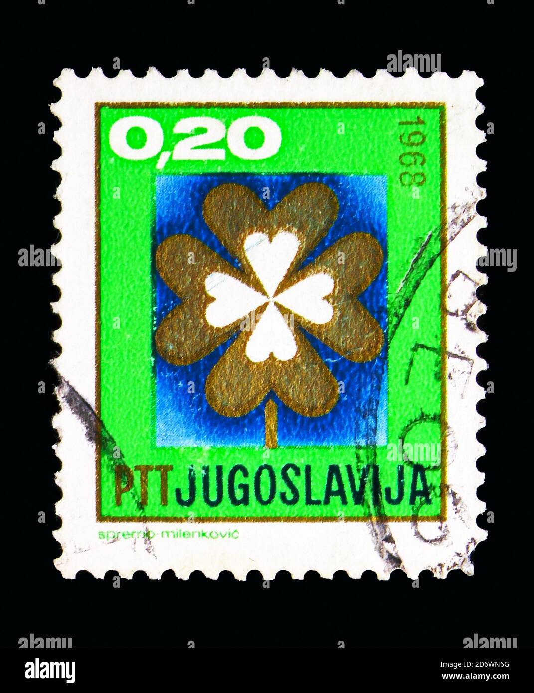 MOSCOW, RUSSIA - MAY 13, 2018: A stamp printed in Yugoslavia shows ...