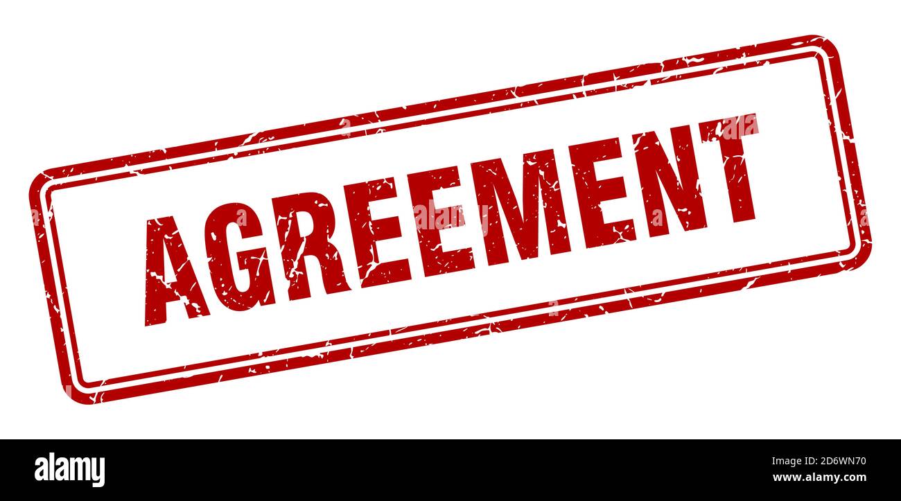 agreement stamp. square grunge sign isolated on white background Stock ...