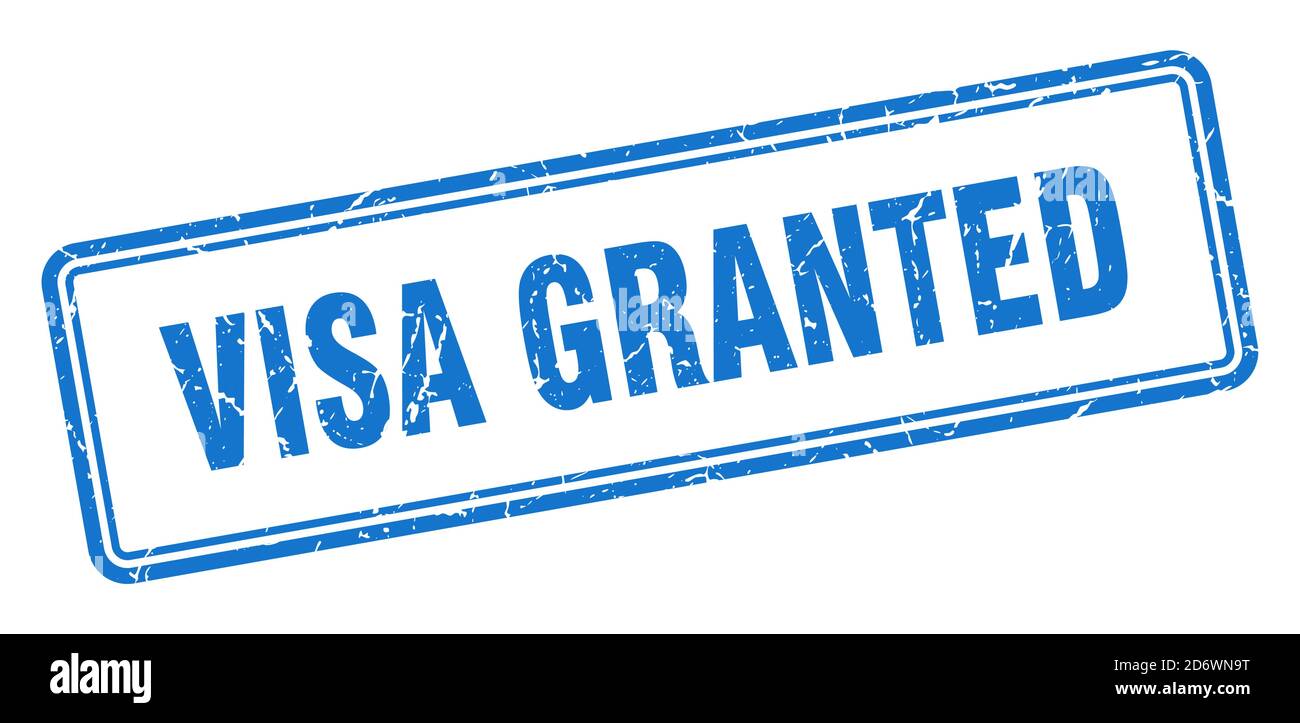 visa granted stamp. square grunge sign isolated on white background ...
