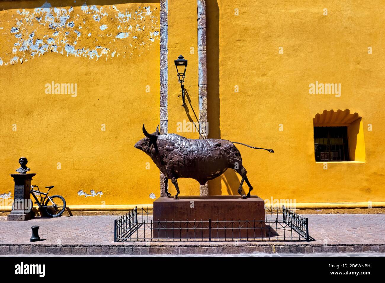 Sculpture iron bull by david kestenbaum hi-res stock photography and ...