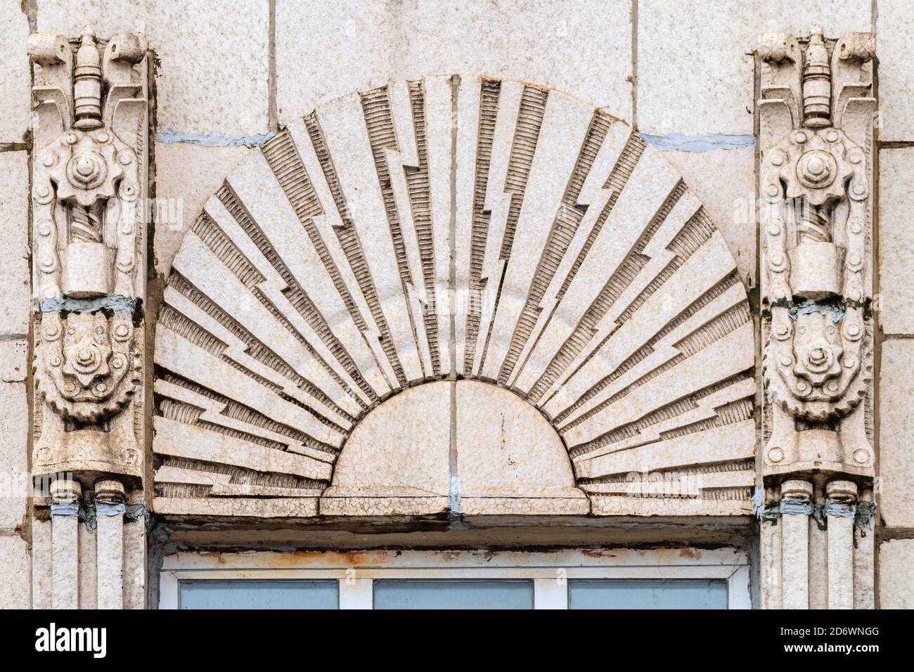 Art deco terracotta detail on 1929 parking garage in Hyde Park Stock ...