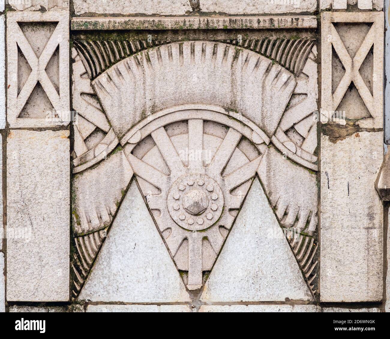 Art deco terracotta detail on 1929 parking garage in Hyde Park Stock ...