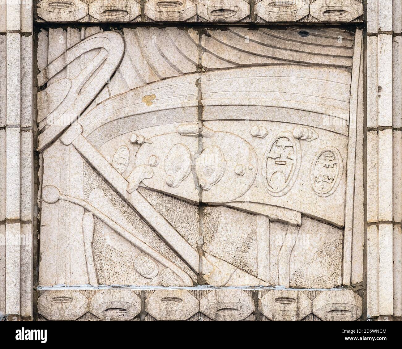 Art deco terracotta detail on 1929 parking garage in Hyde Park Stock ...