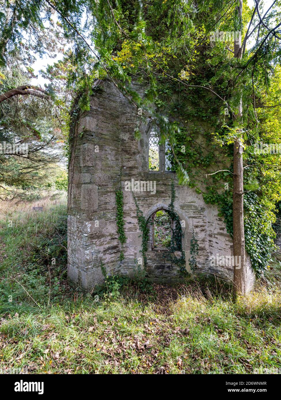 Merther Chapel Church nr Truro overgrown abandoned and derelict Stock ...