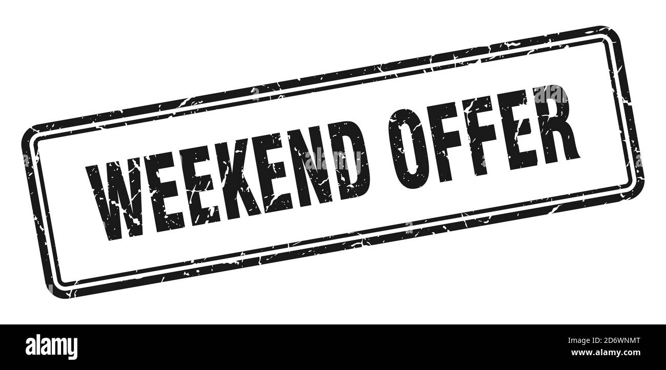 weekend offer stamp. square grunge sign isolated on white background ...