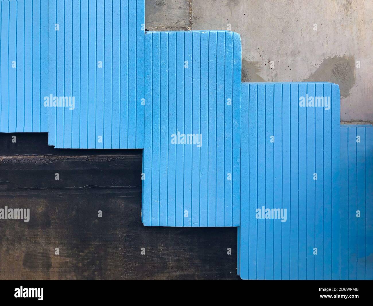 Waterproofing and thermal insulation of concrete building walls Stock ...