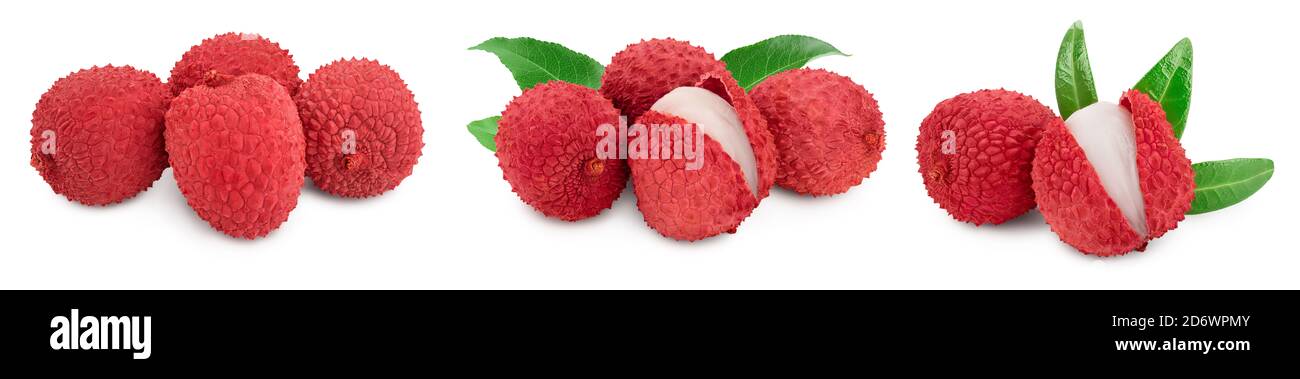 lychee fruit isolated on white background with clipping path and full ...