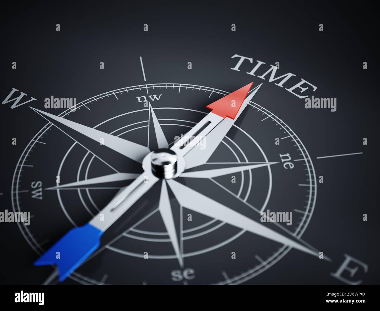 Compass Time concept. 3d rendering illustration Stock Photo - Alamy