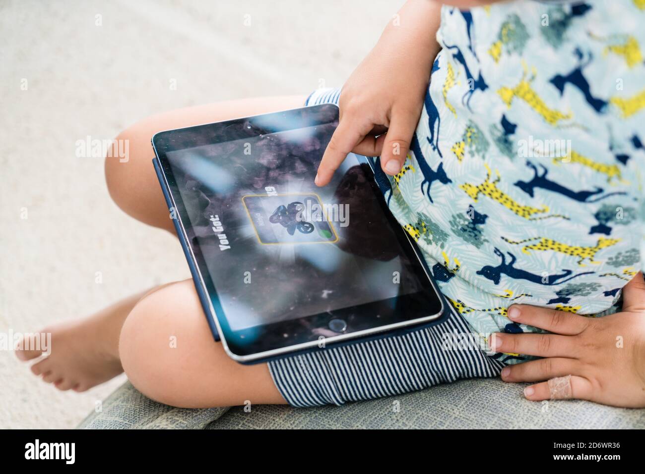 3 year-old boy using tablet computer Stock Photo - Alamy