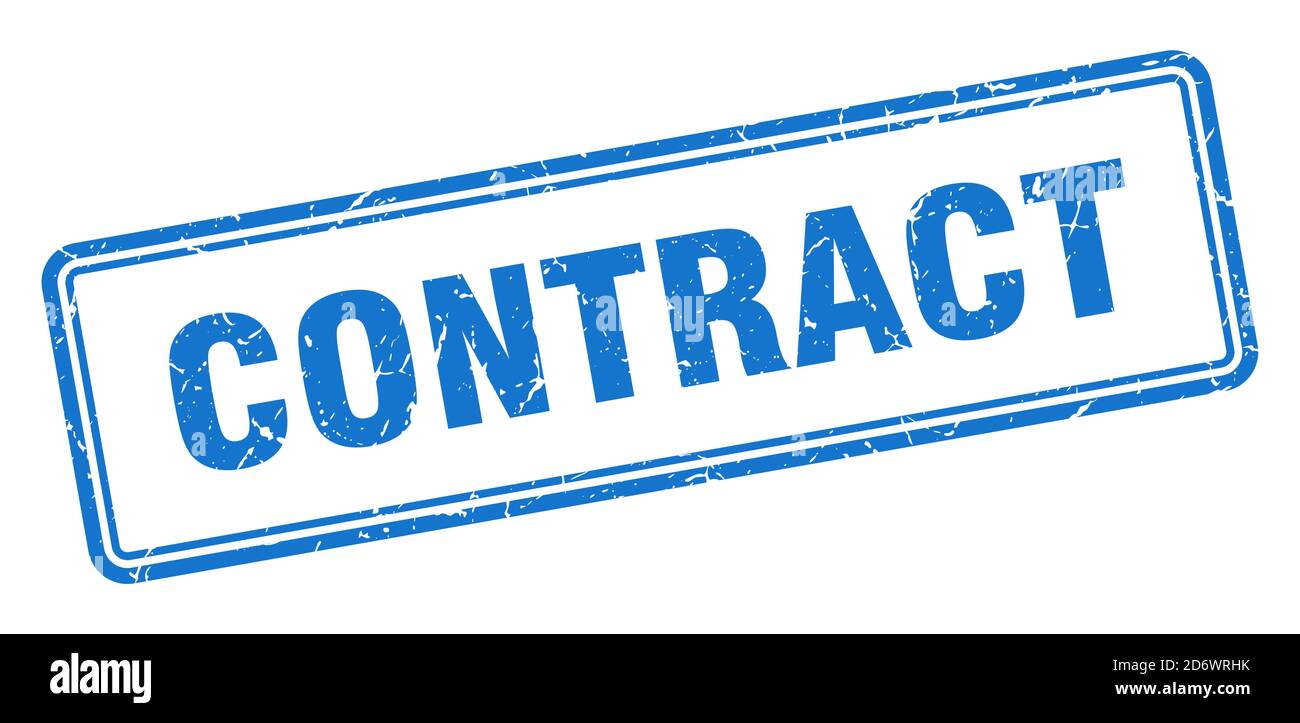 contract stamp. square grunge sign isolated on white background Stock ...