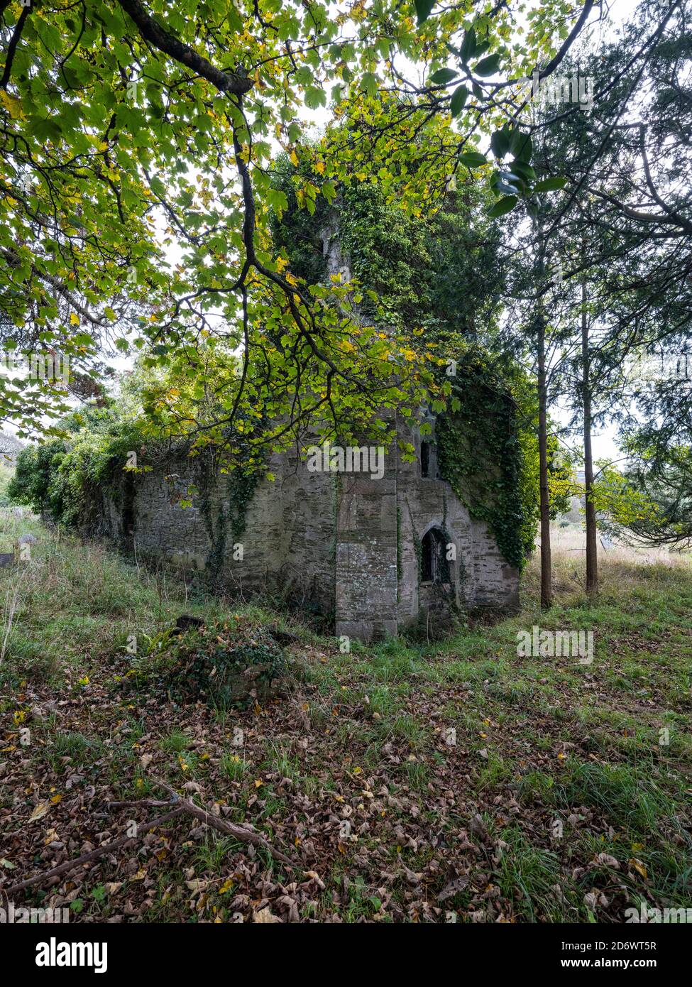Merther Chapel Church nr Truro overgrown abandoned and derelict Stock ...