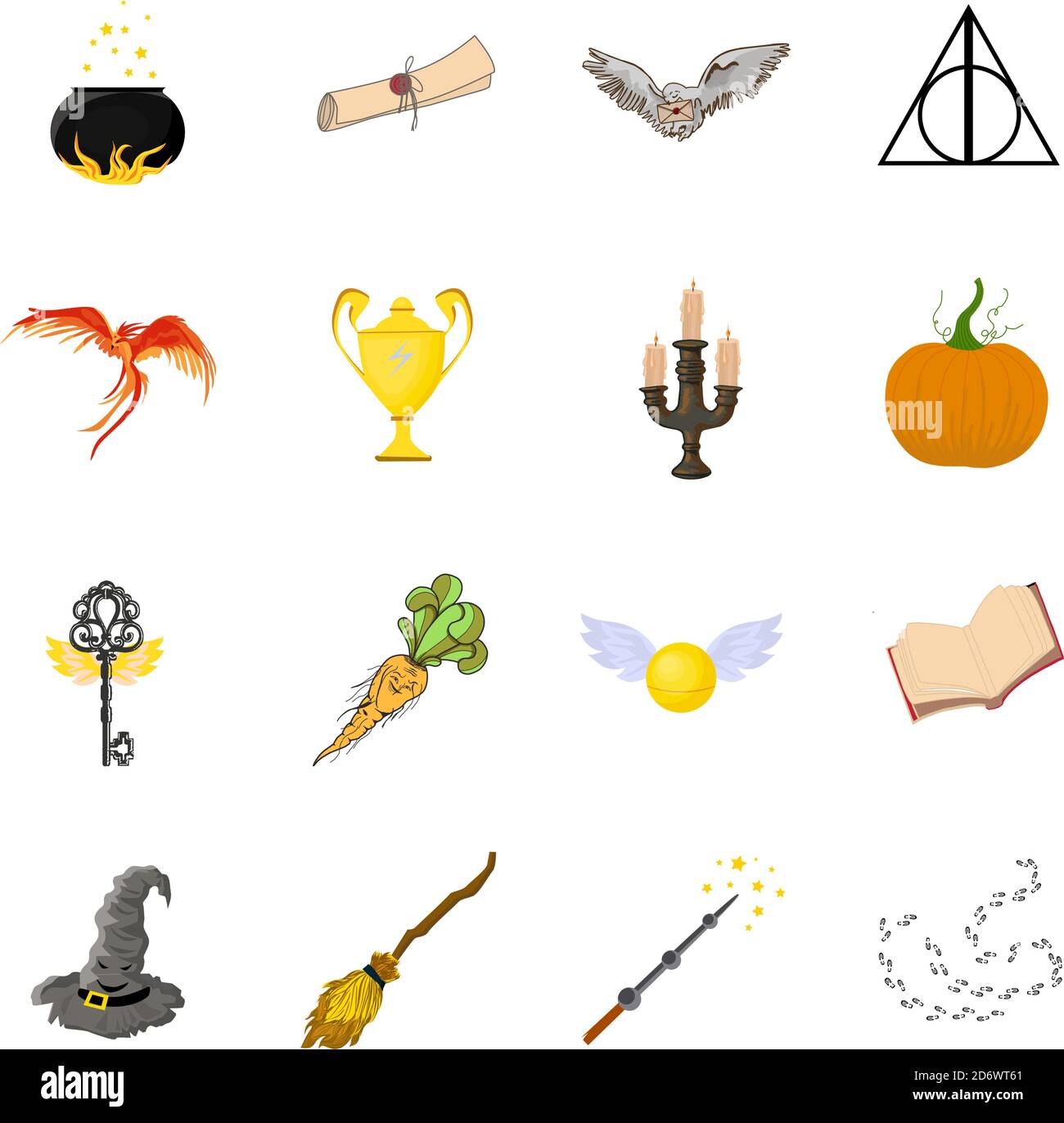 A set of magic items. Witchcraft and mysticism. Elements for your ...