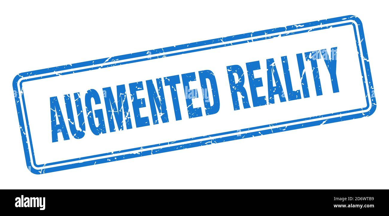 augmented reality stamp. square grunge sign isolated on white ...