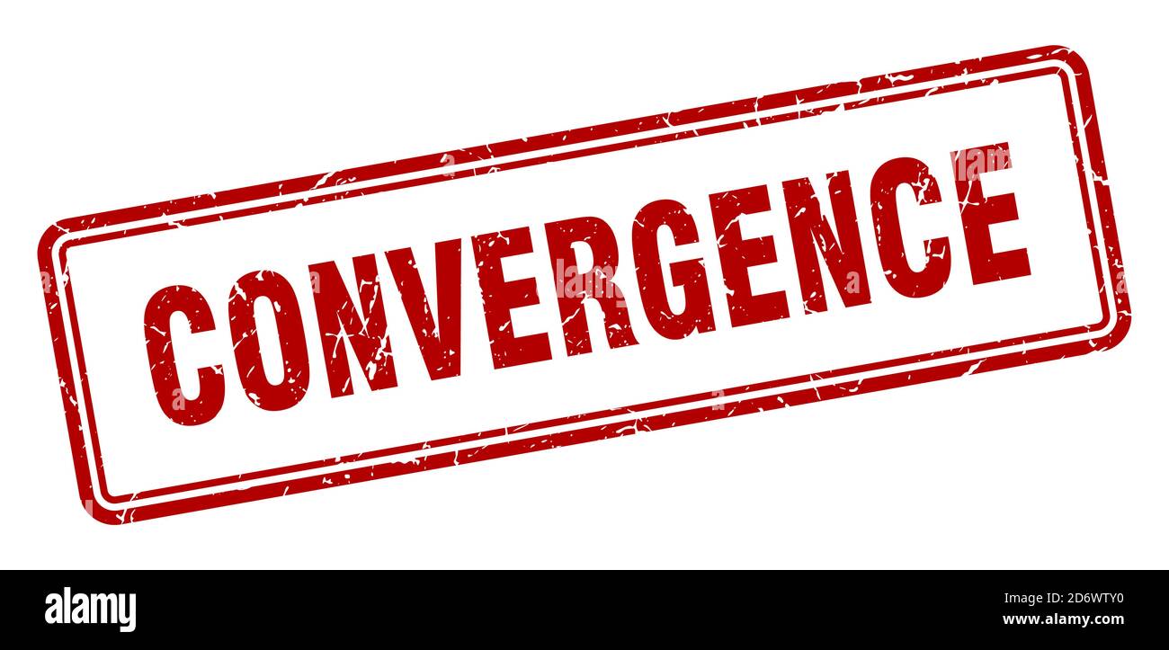 convergence stamp. square grunge sign isolated on white background ...