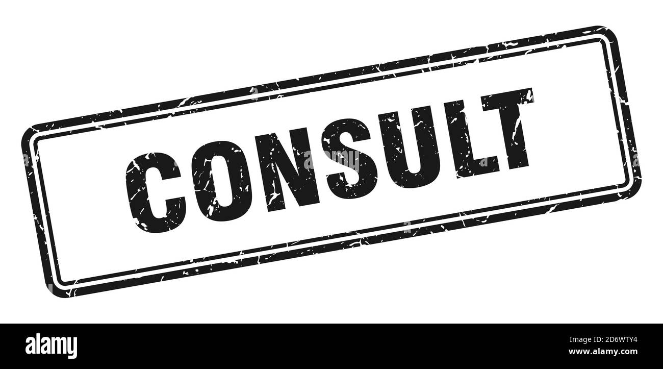 consult stamp. square grunge sign isolated on white background Stock ...