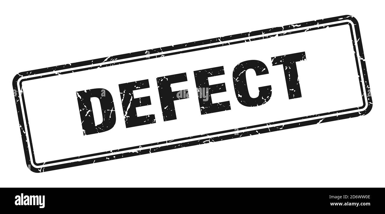 defect stamp. square grunge sign isolated on white background Stock ...