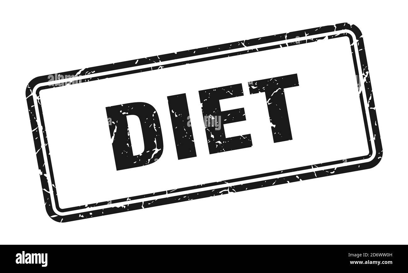 diet stamp. square grunge sign isolated on white background Stock ...