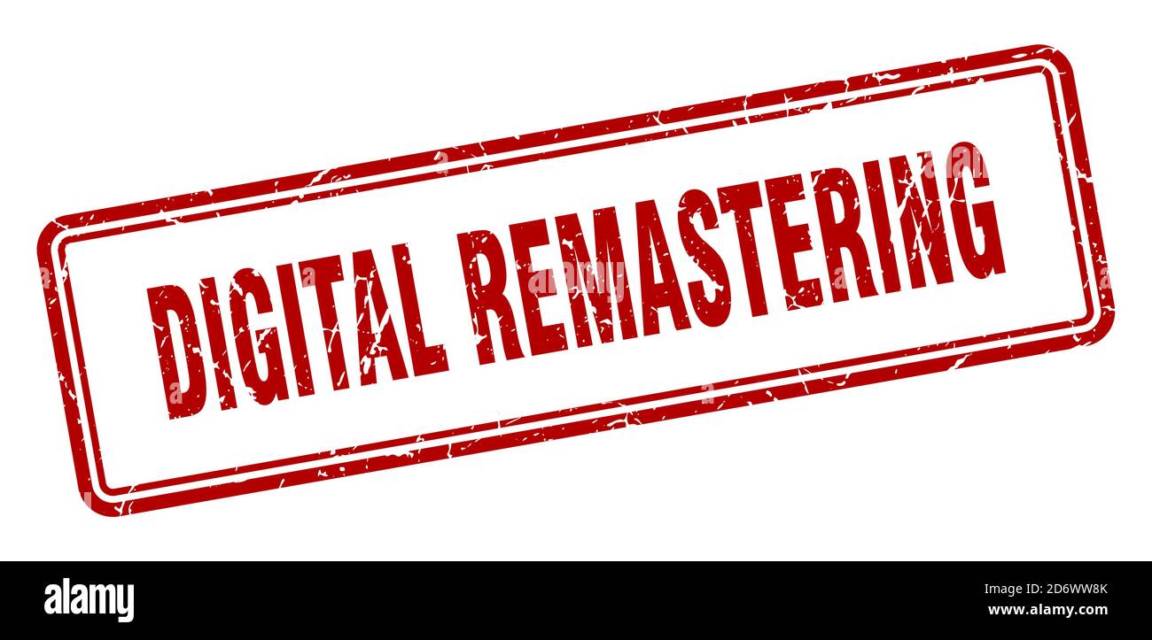 digital remastering stamp. square grunge sign isolated on white ...