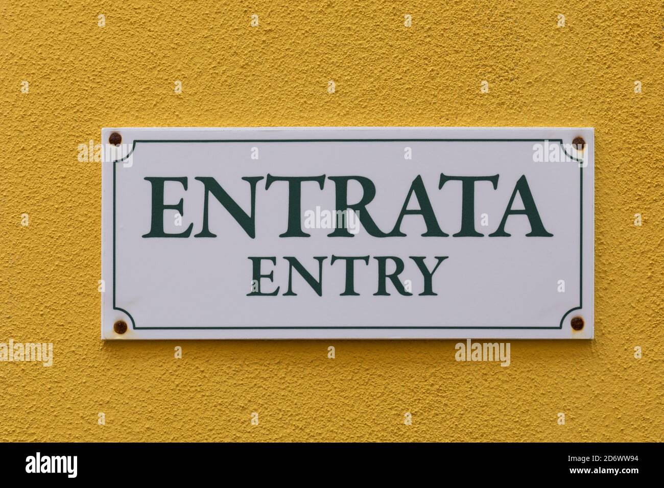 Entrata Entry sign Stock Photo - Alamy