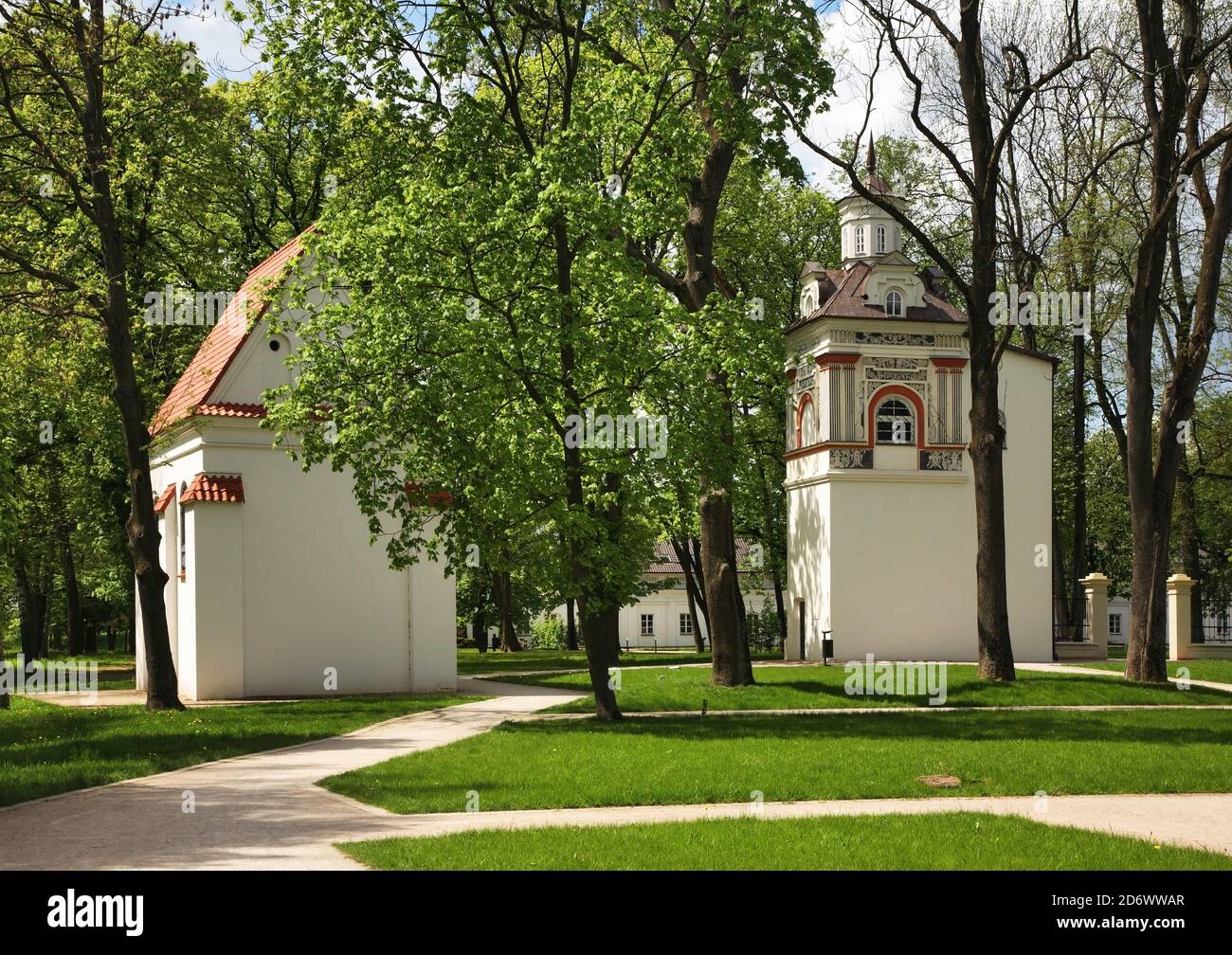 Chapel and Eastern turret of Radziwill palace complex in Biala Podlaska ...