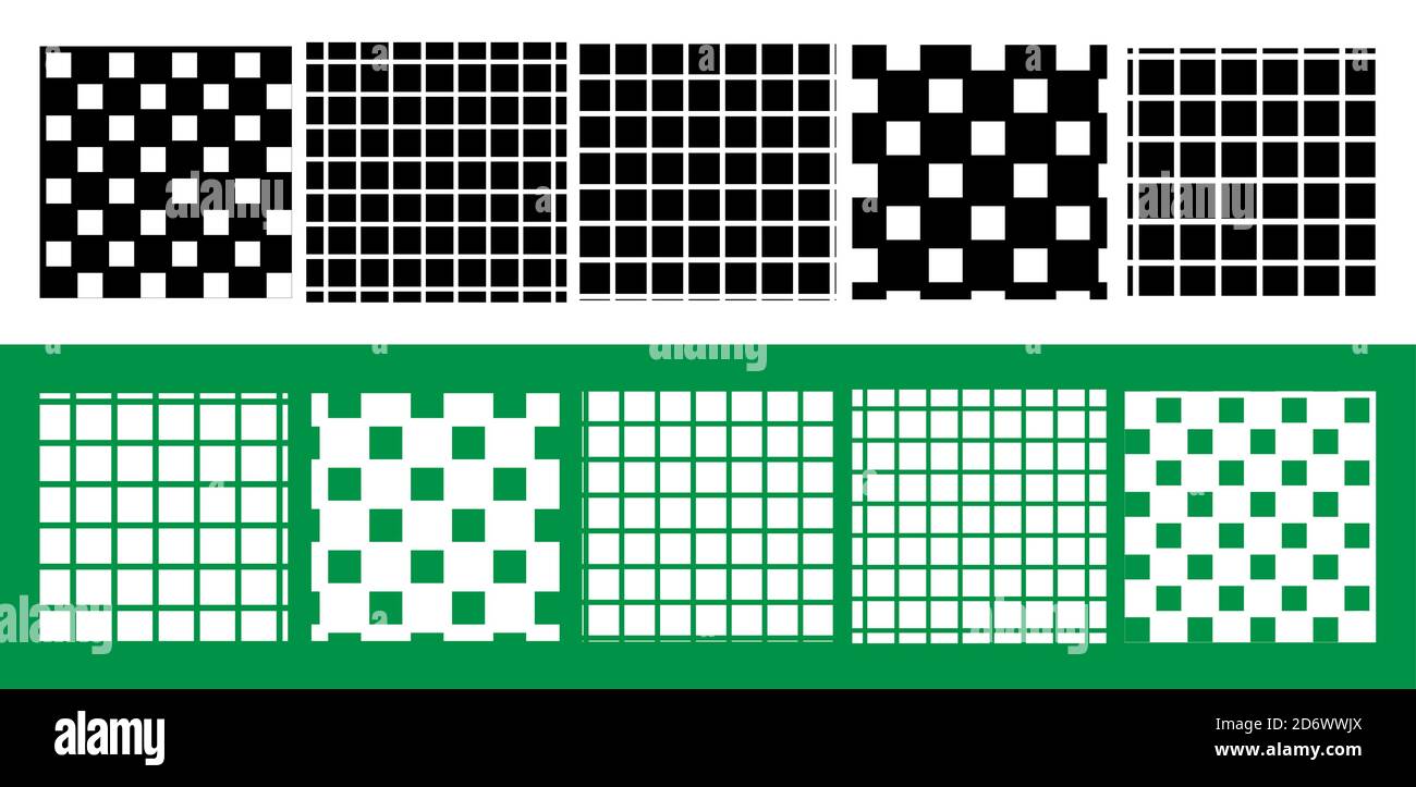 Simple, plain squares repeatable, seamless background, pattern set ...