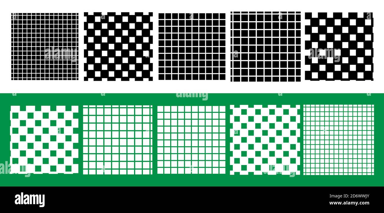 Simple, plain squares repeatable, seamless background, pattern set. Squares checkered, chequered ...