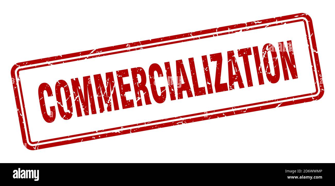 commercialization stamp. square grunge sign isolated on white ...