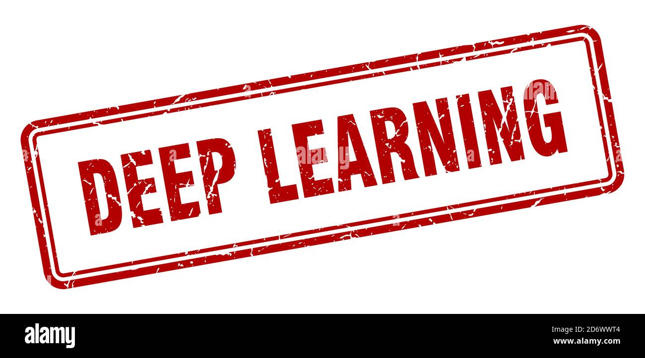 deep learning stamp. square grunge sign isolated on white background ...