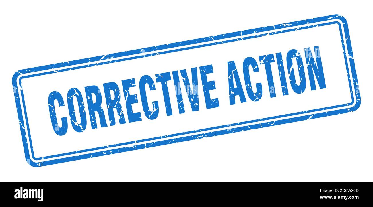 corrective action stamp. square grunge sign isolated on white ...