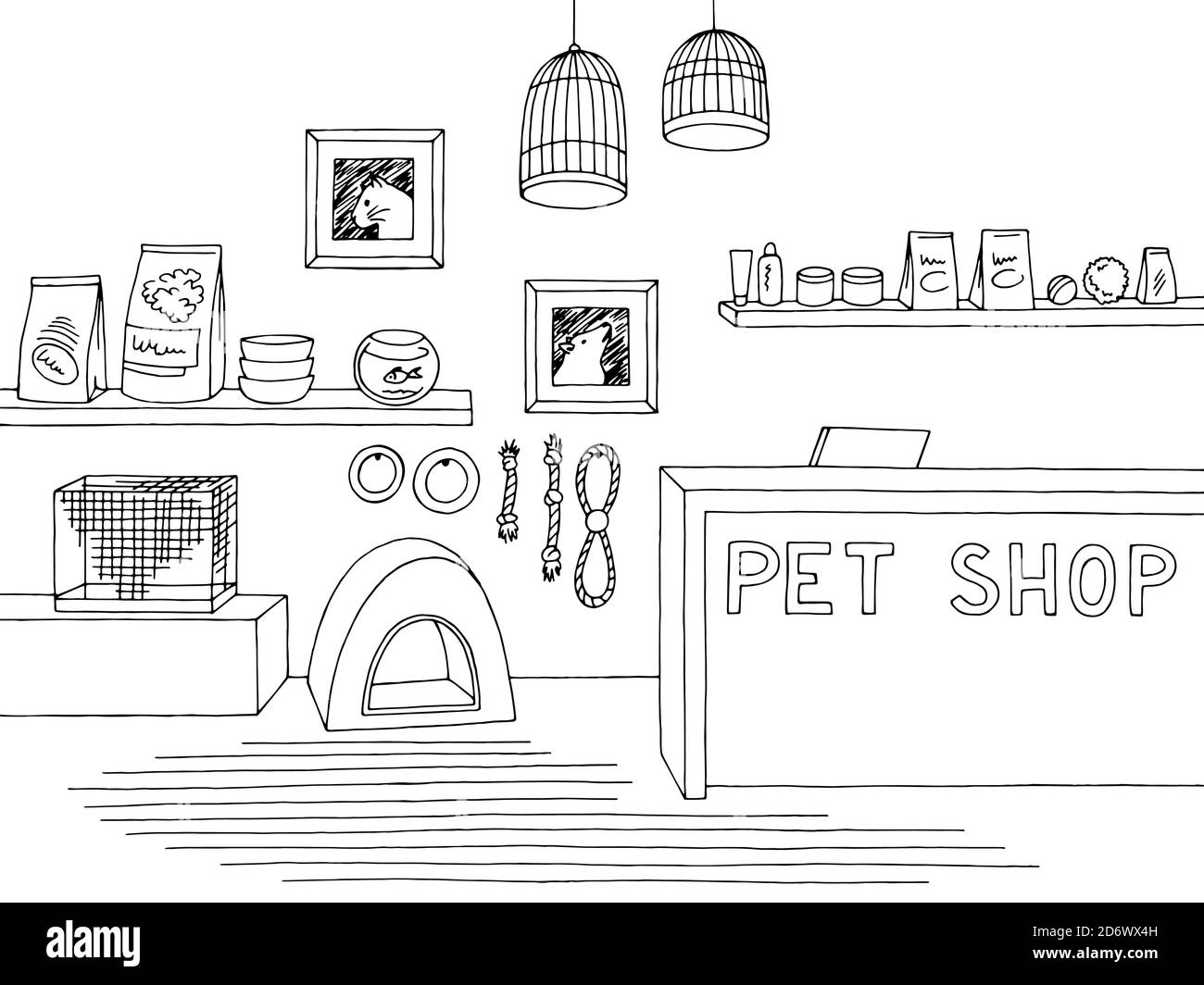Pet Store Clipart Black And White