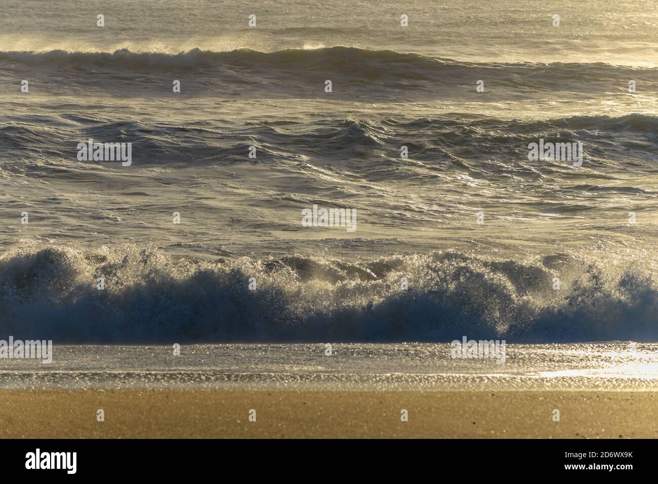 Sunny Day at Windy SeasBreaking waves over the Atlantic Ocean on the ...