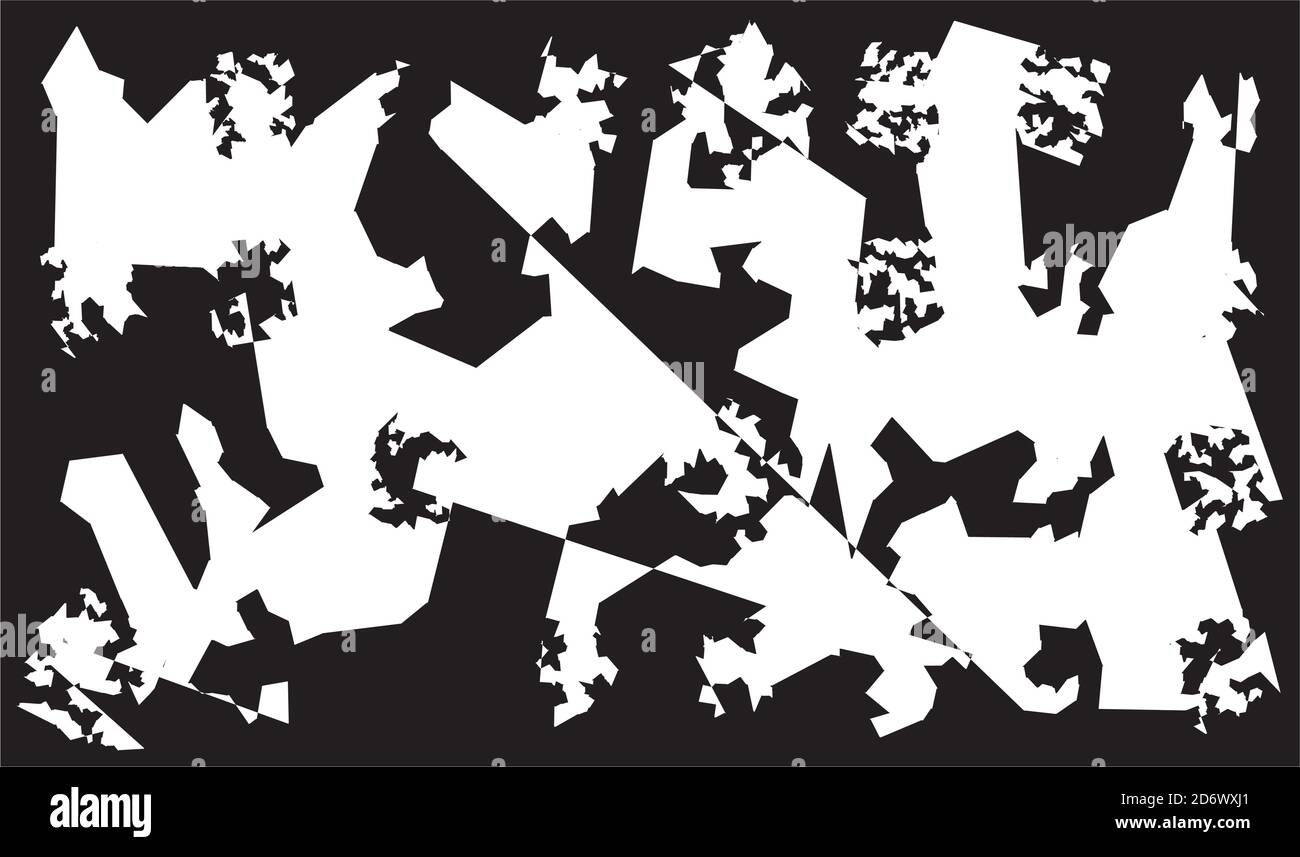 Weird, Strange generated random edgy Shapes. Asymmetric Abstract art ...