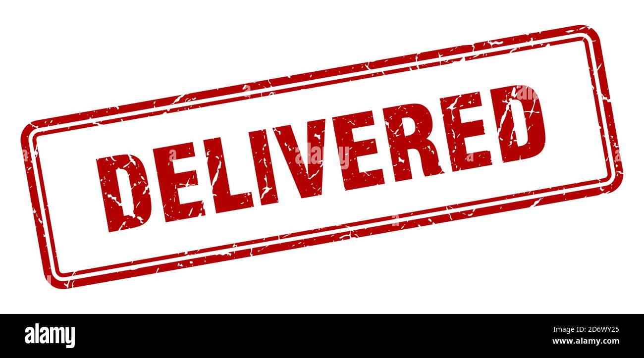 delivered stamp. square grunge sign isolated on white background Stock ...
