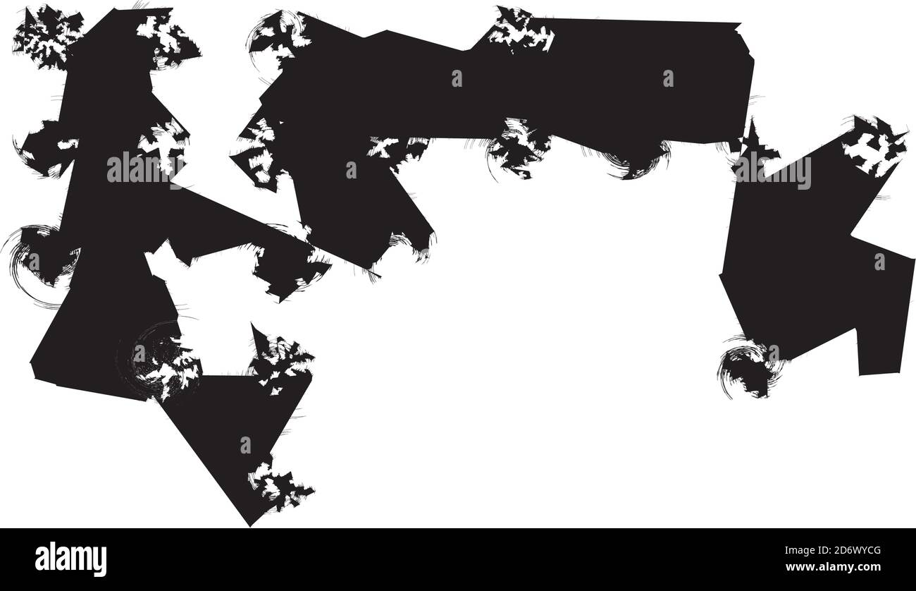 Weird, Strange generated random edgy Shapes. Asymmetric Abstract art ...