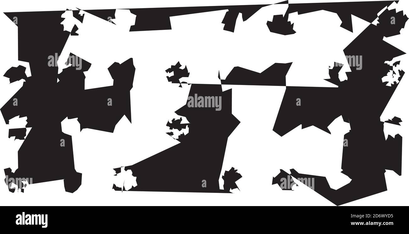 Weird, Strange generated random edgy Shapes. Asymmetric Abstract art ...