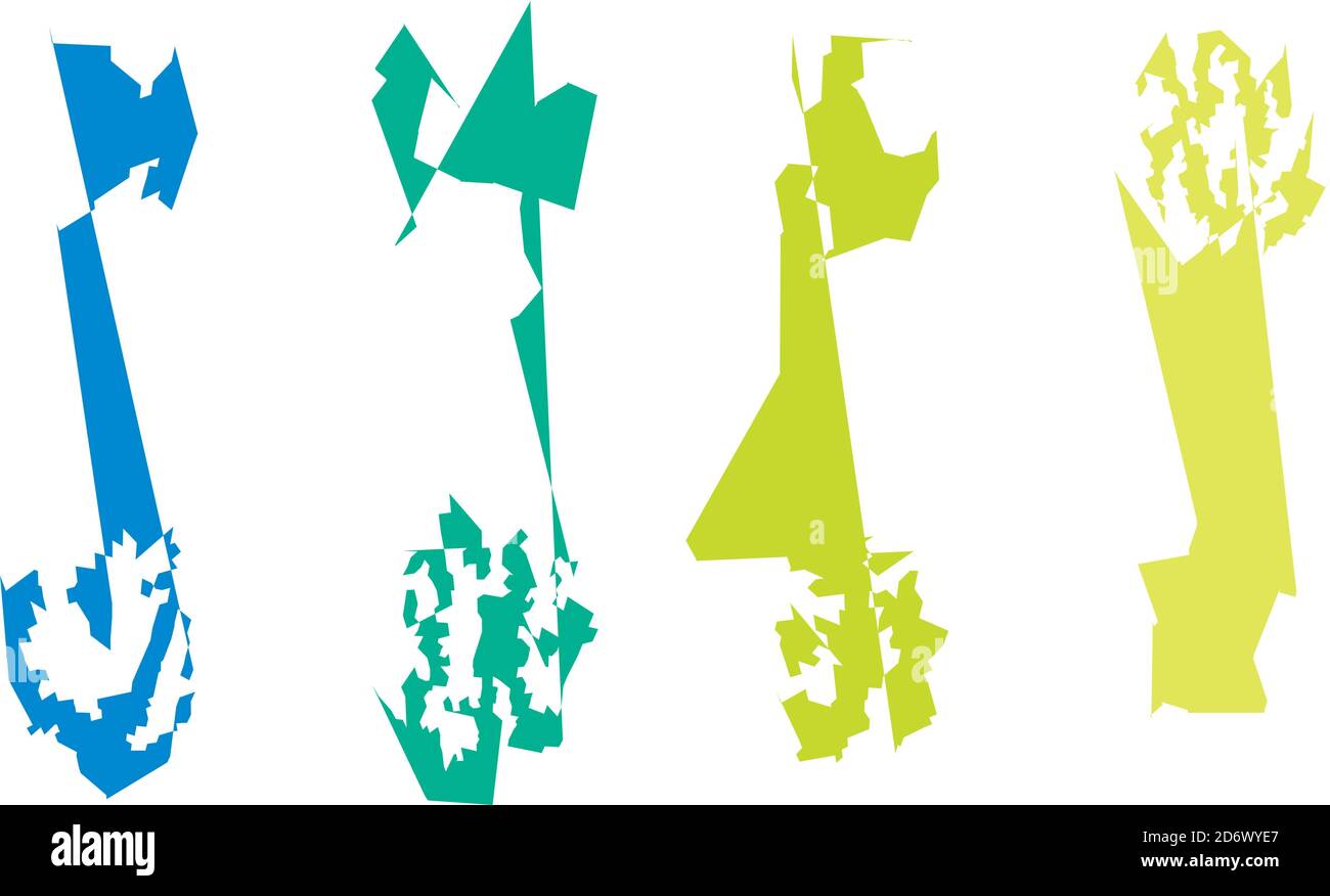 Weird, Strange generated random edgy Shapes. Asymmetric Abstract art ...