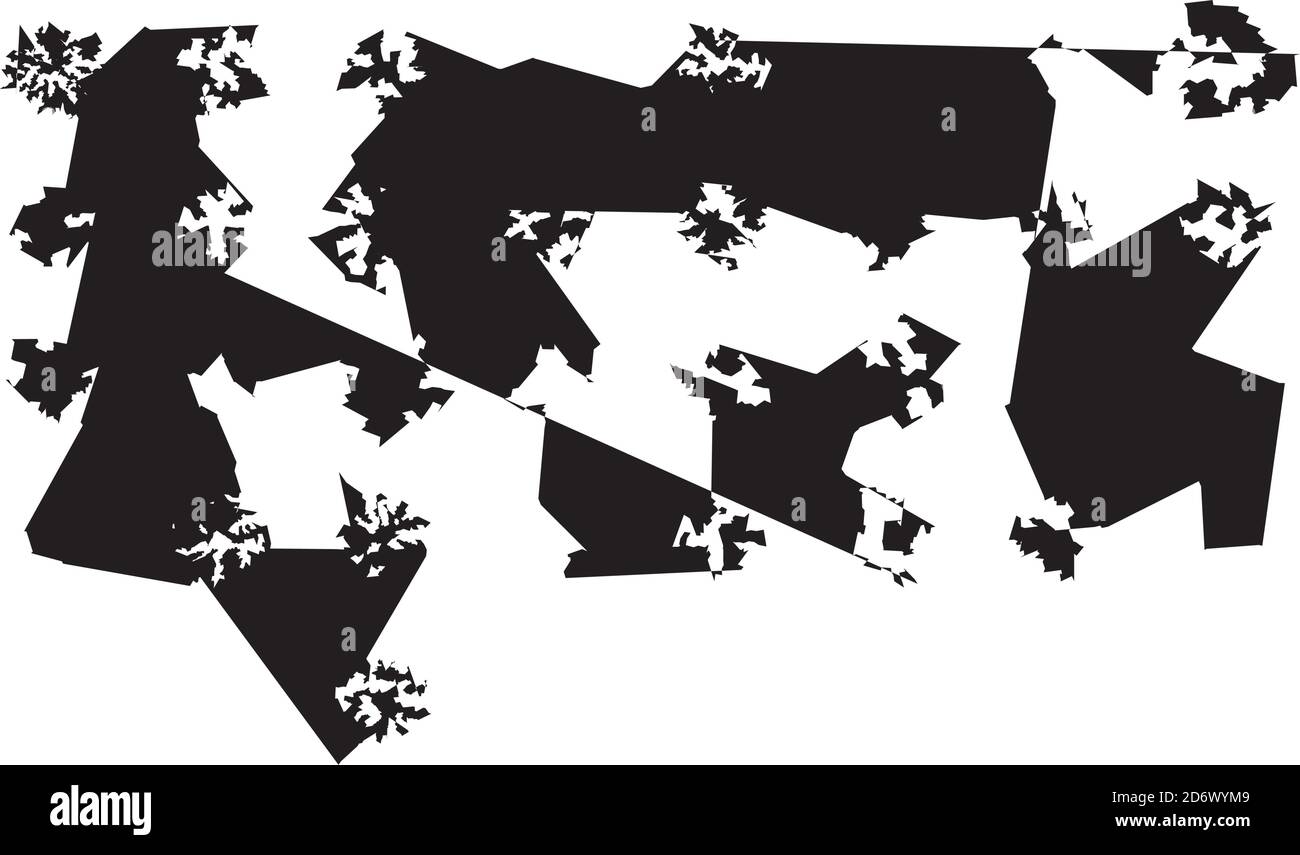 Weird, Strange generated random edgy Shapes. Asymmetric Abstract art ...