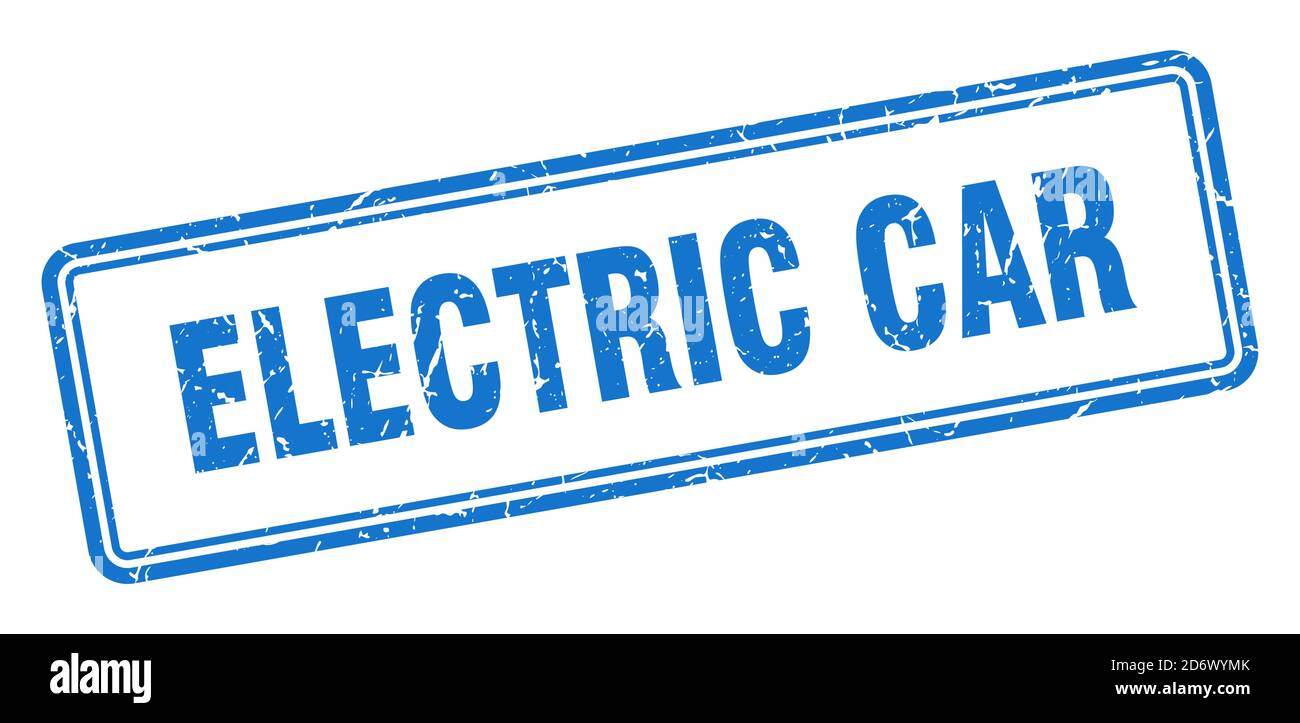 electric car stamp. square grunge sign isolated on white background ...
