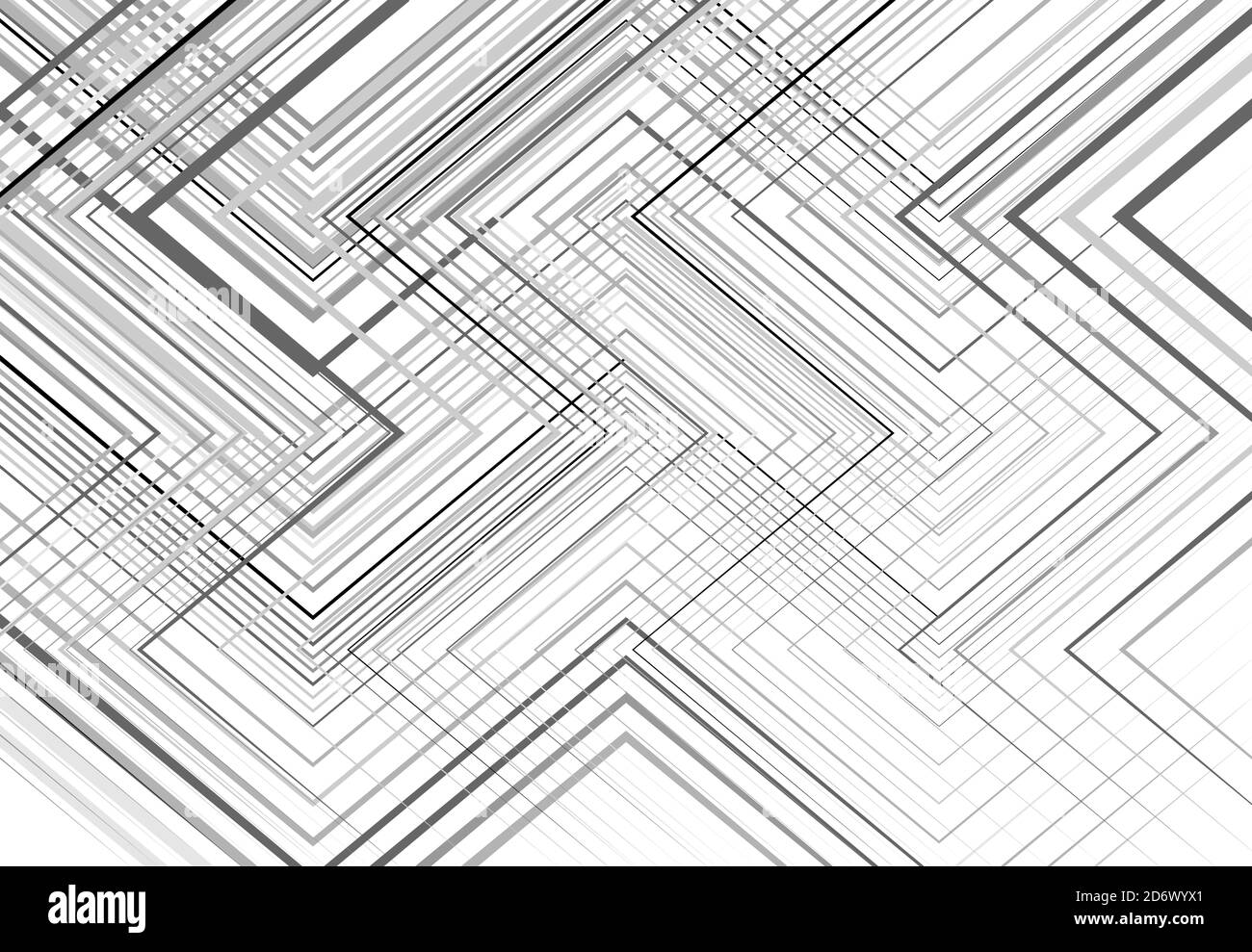 Geometric structure, network, chaotic jumble of straight, angular ...