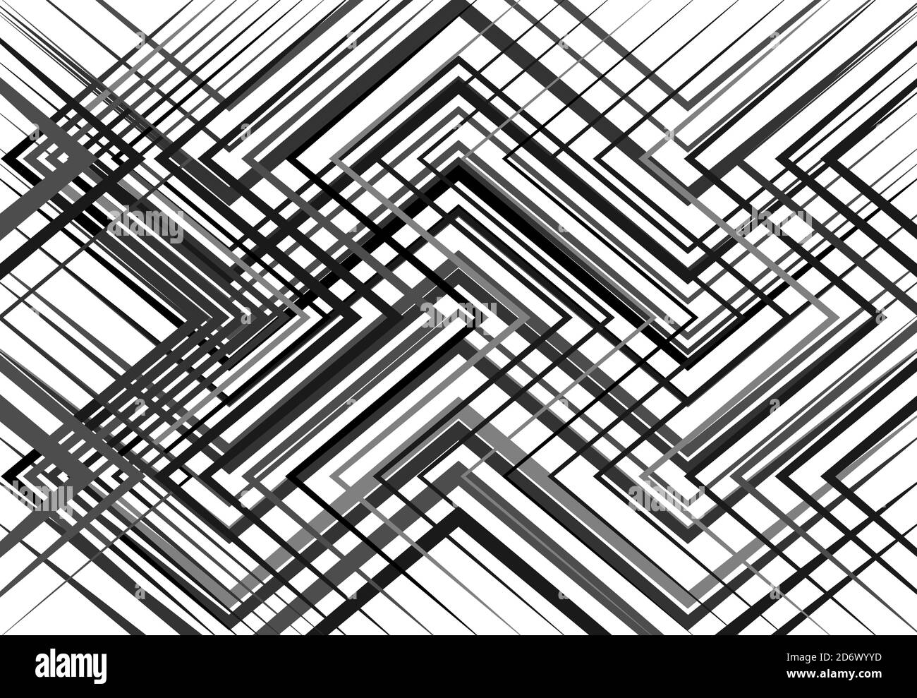 Geometric structure, network, chaotic jumble of straight, angular ...