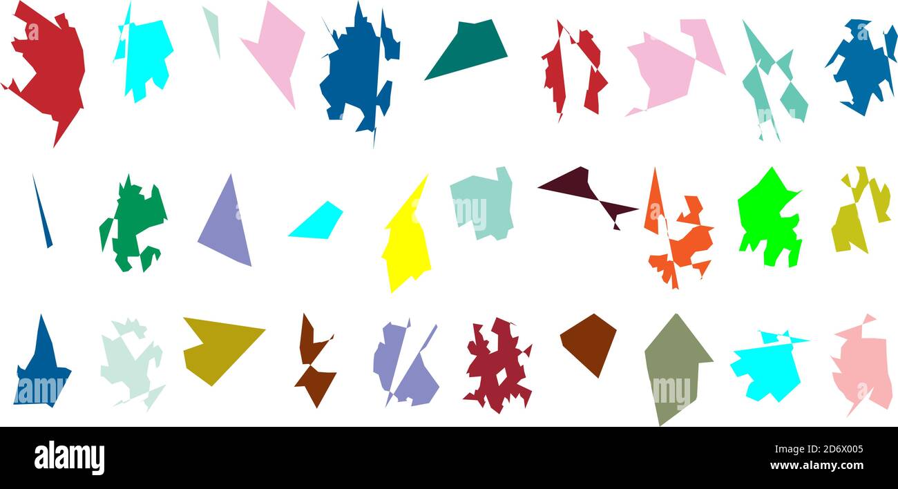 Weird, Strange generated random edgy Shapes. Asymmetric Abstract art ...