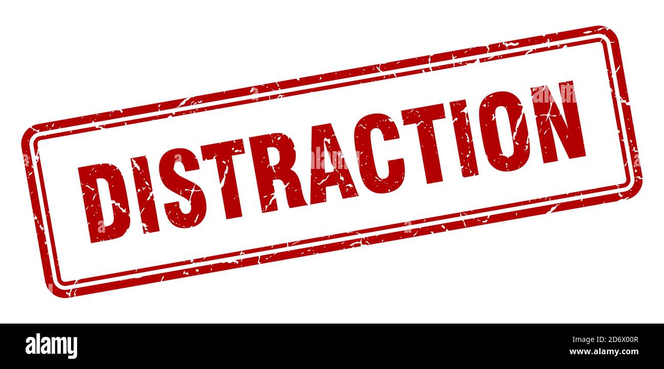 distraction stamp. square grunge sign isolated on white background ...