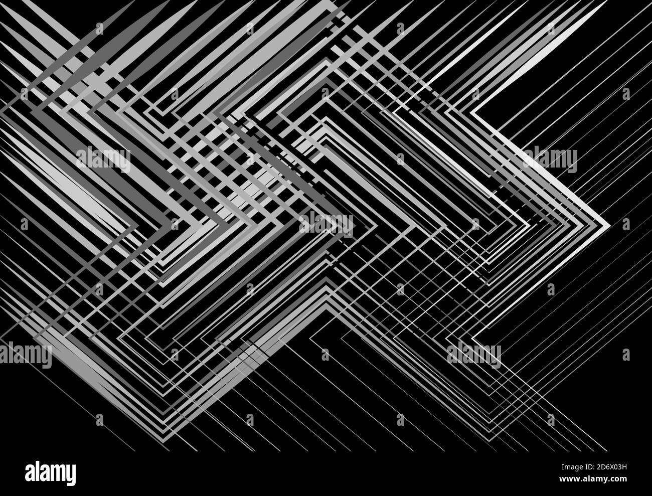 Geometric structure, network, chaotic jumble of straight, angular ...