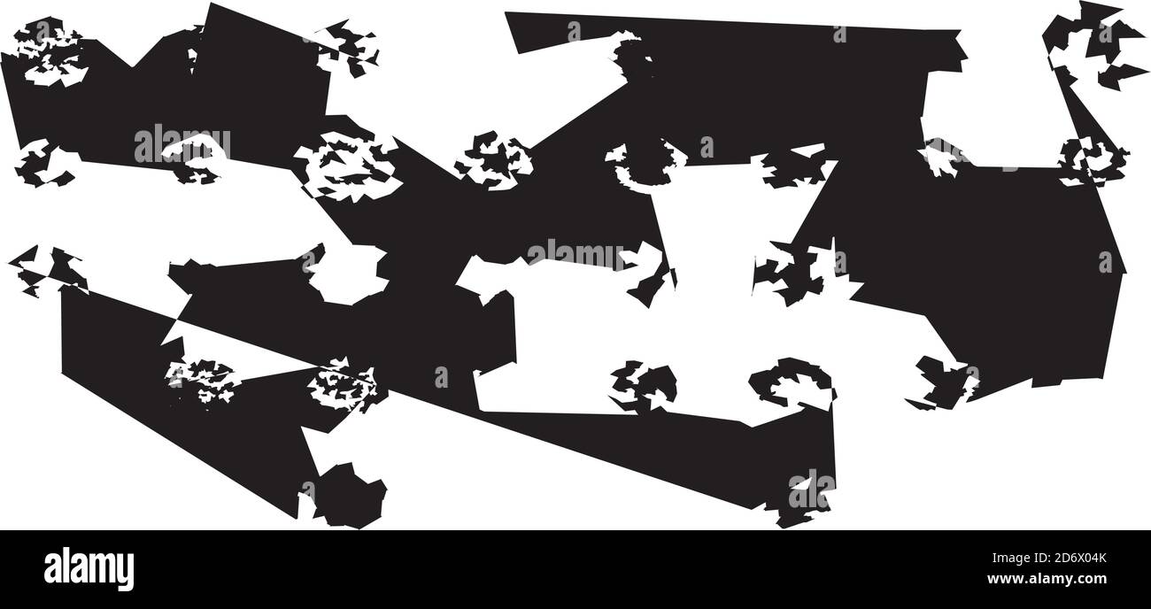 Weird, Strange generated random edgy Shapes. Asymmetric Abstract art ...