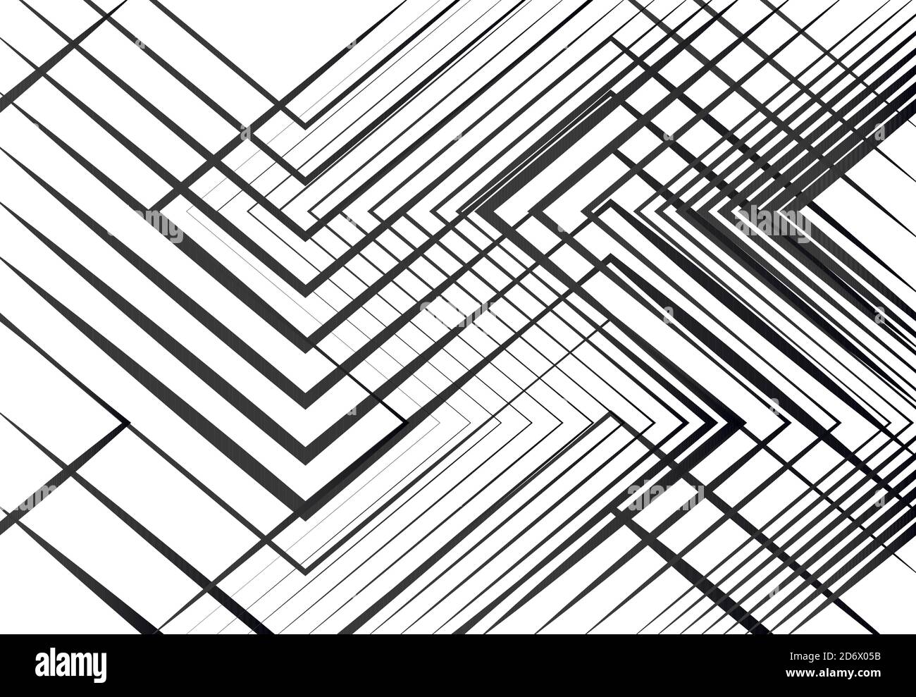 Geometric structure, network, chaotic jumble of straight, angular ...