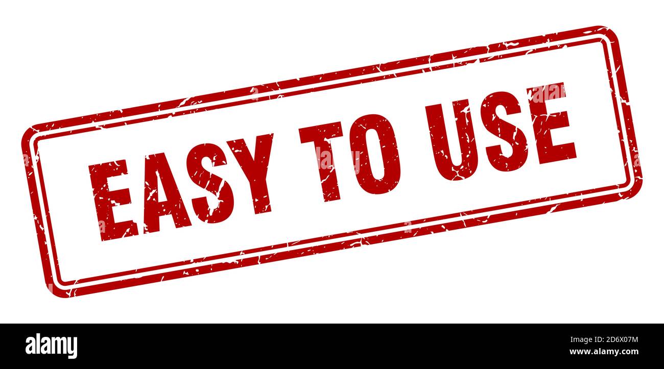 easy to use stamp. square grunge sign isolated on white background ...