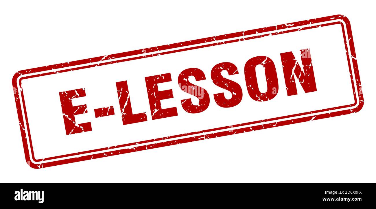 e-lesson stamp. square grunge sign isolated on white background Stock ...